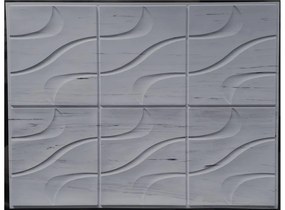 3D - PVC obkladový panel - Kachlička vlnka šedá žihaná
