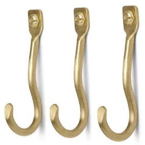 Ferm Living Sada háčků Curvature Hooks, brass
