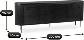 Komoda Beck 200 cm černá