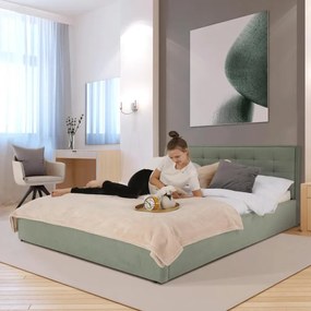 Postel, mentolová, 180x200, ELSIE Kondela 0000276280