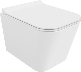 Mexen Teo WC mísa Rimless s pomalu padajícím tenkým sedátkem, duroplast, bílý lesk - 30850700