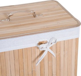 HOMCOM Slim Prádelní Koš s Víkem 72L Skladný Koš s Rukojetí, Odlitelný Prádelní Sáček, Prádelní Box pro Prádelnu, Ložnici, Koupelnu