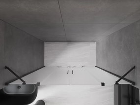 Mexen Velar Duo, posuvné sprchové dveře do otvoru 170 cm, 8mm sklo námraza, broušený grafit, 871-170-000-32-95