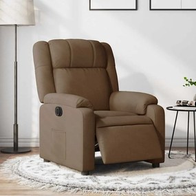 Elektrické polohovací křeslo hnědé textil 3205182
