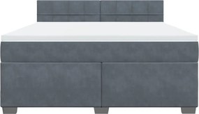 Box spring postel s matrací tmavě šedá 180x200 cm samet 3288679