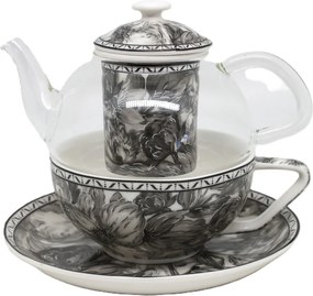 Elegantní porcelánový set Tea for One čajová konvice šálek podšálek kpl