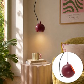 Designová závěsná lampa červená pro 1-fázový kolejnicový systém - Slimline Sara