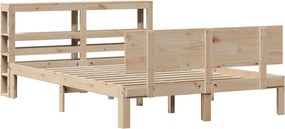 Rám postele s čelem 120 x 200 cm masivní borové dřevo 3306084