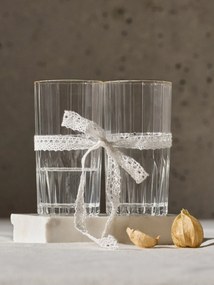 Sinsay - Sada rýhovaných sklenic se zlatým okrajem 4 pack - clear