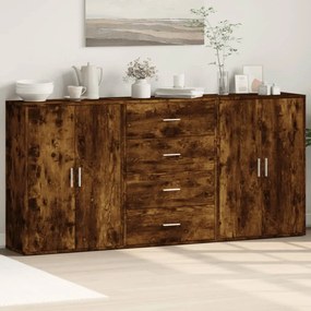 Příborníky 3 ks kouřový dub 60 x 31 x 84 cm kompozitní dřevo 3276578