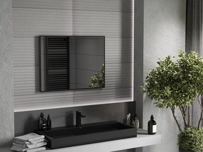 Mexen Loft, obdélníkové koupelnové zrcadlo 80 x 60 cm, barva rámu černá matná, 9852-080-060-000-70