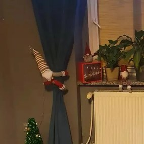 Vánoční dekorace skřítek na závěsy, suchý zip Ruhhy 20360