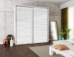 Šatní skříň PENELOPA 205 Bílá cihla