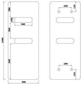 Sapho Sapho, TABELLA OPEN topné těleso 590x1490 mm, bílá mat, MI1459