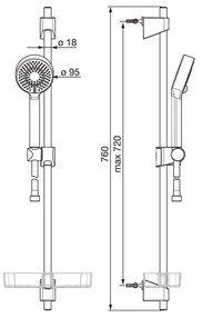 Hansa Sprchová souprava s mýdelníkem HANSABASICJET s tyčí s 3-polohovou sprchou 44780133