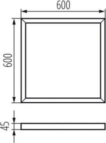 Montážní rámeček pro LED panel Kanlux BRAVO ADTR 6060 B 27615