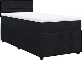 Box spring postel s matrací černá 80 x 200 cm samet 3287592