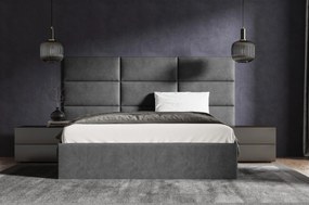 Eka Čalouněná postel Lucy 2 - 160x200 cm Barva látky Trinity: Tmavě šedá (Trinity 2315), Úložný prostor: Bez úložného prostoru