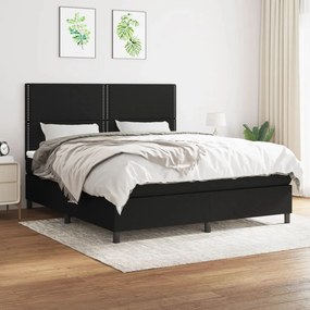 Box spring postel s matrací černá 180x200 cm textil 3141715