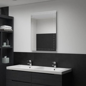 Koupelnové nástěnné zrcadlo (tečky) s LED osvětlením | 60x80 cm