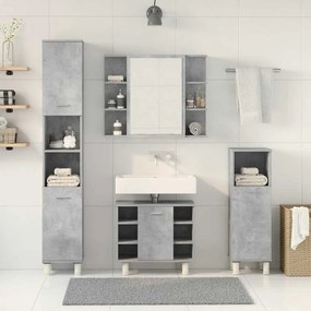 4dílný set koupelnového nábytku betonově šedý kompozitní dřevo 3324850