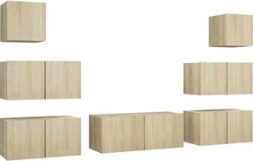 7dílný set TV skříněk dub sonoma kompozitní dřevo 3079027