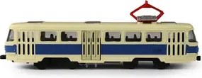 RAPPA 253322 Kovová česká retro tramvaj modrá 16 cm-otevírací dveře /