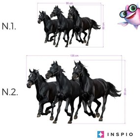 INSPIO Samolepka na zeď - Tři černé koně