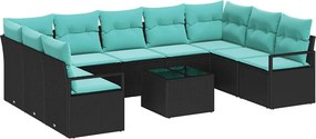Set pohovek 10 ks Černá polyratan 3346556