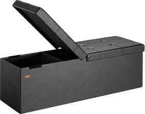 Lavice s úložným prostorem černý 115x38x38cm s odklápěcí víko