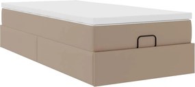 Osmanský rám postele s matrací cappuccino 100x200cm umělá kůže 3311025