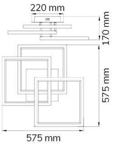 Wofi 9531.03.54.7000 - LED Stmívatelný přisazený lustr VISO LED/40W/230V