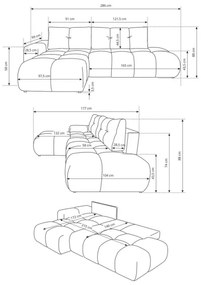 Rozk. roh. čaloun. sedací souprava s úlo. prostorem do L ALMADA pravá sv. béžová