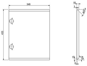 Mexen Rivel, koupelnová skříňka 35 cm, 1 dvířka, s drážkami, bílá matná, 91A21-03547-1-BF01