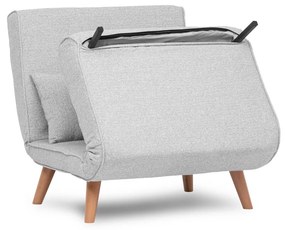 Atelier del Sofa 1-místná pohovka Folde Single - Teddy Fabric - Grey, Šedá