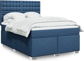 Box spring postel s matrací modrá 140x200 cm textil 3292831