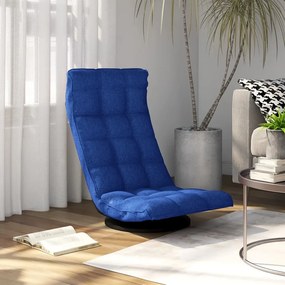 Otočná lenoška na podlahu modrá textil 336578