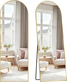 Zaoblené zrcadlo UMBRA, 160x50 cm, zlatá SongmicsHome