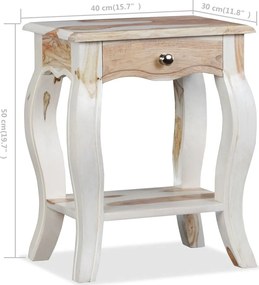vidaXL Noční stolek, masivní sheeshamové dřevo, 40x30x50 cm [244349]