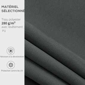 Outsunny Náhradní Plátno pro Markýzu - Měkké Vlny - Vysoce Hustý Polyester 280 g/m² Anti-UV 2,82L x 2,4W metry Šedé | Aosom