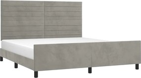 Rám postele bez matrace světle šedý 160 x 200 cm samet 3125824