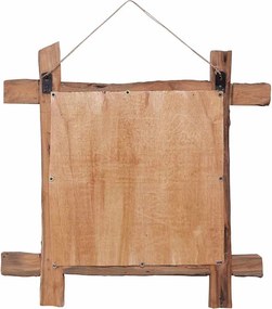 Zrcadlo z polínek přírodní 70 x 70 cm recyklované teakové dřevo 283934