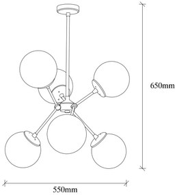 Lustr na tyči GONDOL 6xE27/40W/230V