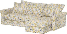 Potah na sekční lehátko Grönlid barva žlutá látka pletený vzor, vzorované