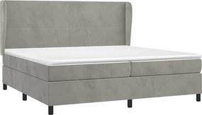 Box spring postel s matrací světle šedá 200x200 cm samet 3129111