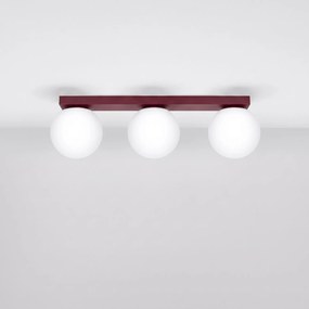 Sollux Lighting Stropní svítidlo YOLI 3 bordó