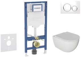 Geberit Duofix - Set předstěnové instalace, klozetu Oudee a sedátka softclose, tlačítko Sigma20, bílá/chrom SANI11CA3114B