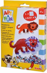 SIMBA Korálky zažehlovací zvířátka set 1300ks s podložkou 4 druhy s6376052