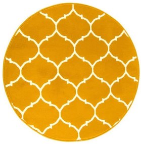 Kulatý koberec LUNA 502682/89955 hořčicový / žlutý Rozměr: průměr 120 cm