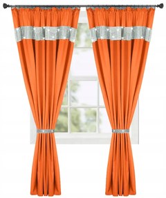 Hotová vánoční záclona se zirkony 140x250cm, různé barvy Barva: Oranžová, Rozměr: 140x250cm